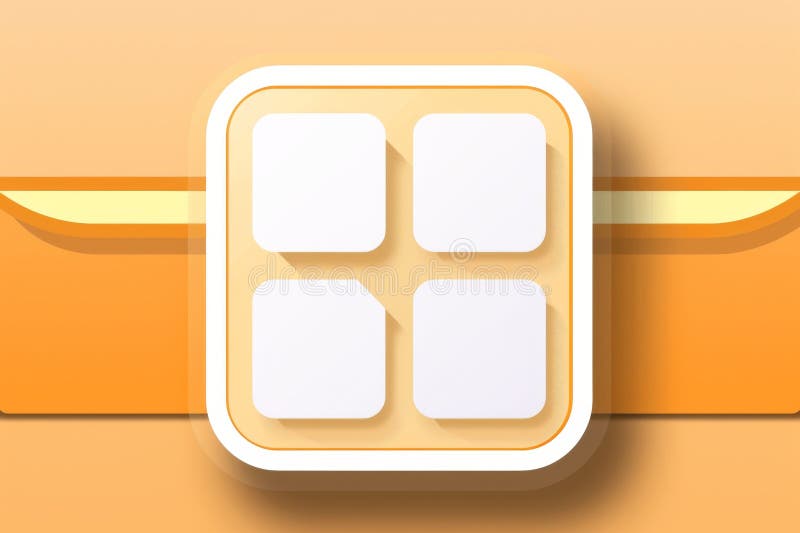Modern Orange App Icon Design with Three White Square Elements Stock ...