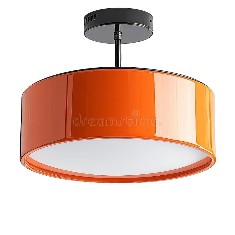 Modern Orange Ceiling Lamp Fixture Lighting Stock Image - Illustration ...
