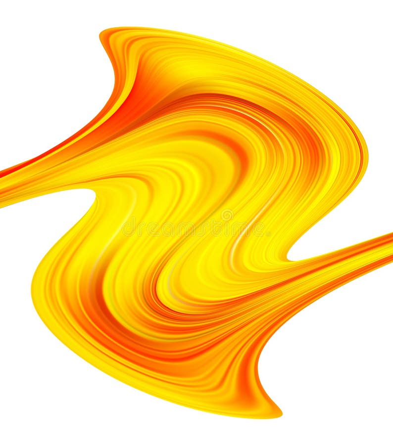 Modern Orange Color Flow Poster. Wave Yellow Paint Liquid Shape on ...