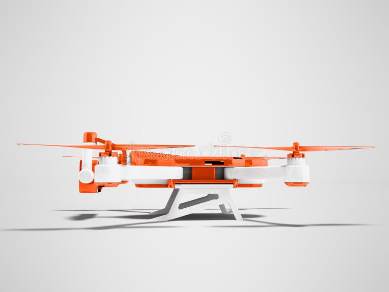 Air Drone Side View Isolated on White 3d Rendering Stock Illustration ...