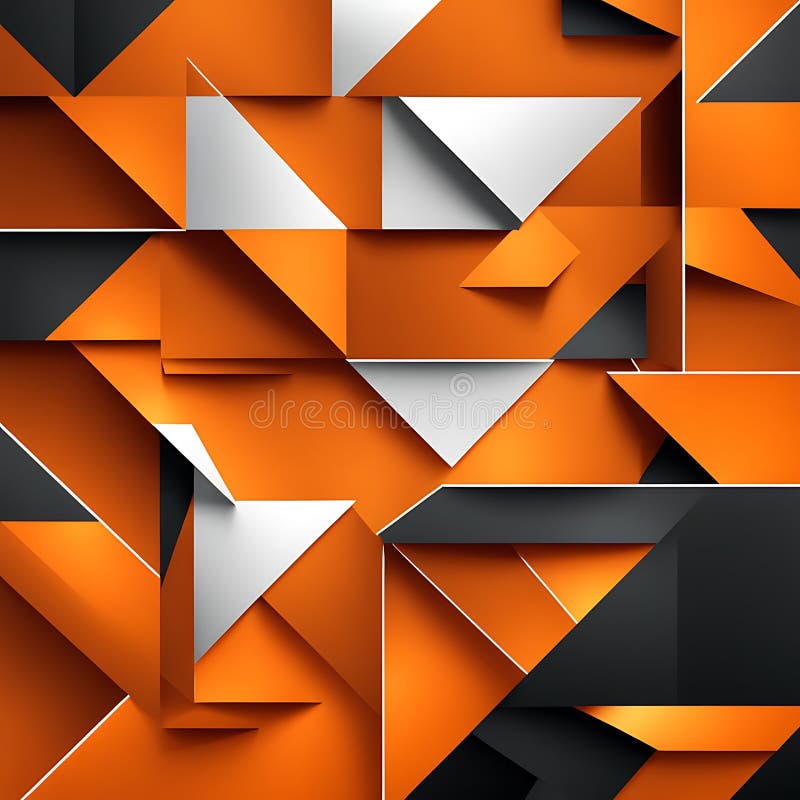 Modern Orange Geometric Colorful Background. Minimal Geometric Abstract ...