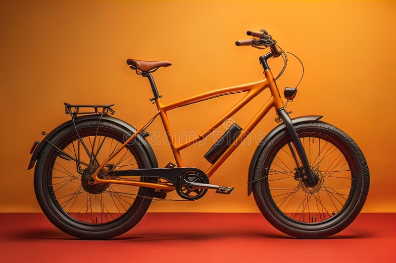 Modern Orange Mountain Bike. Ai Generative Stock Illustration ...