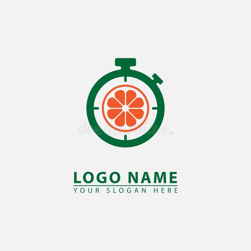 Modern Orange Stopwatch Logo Icon Stock Vector - Illustration of ...