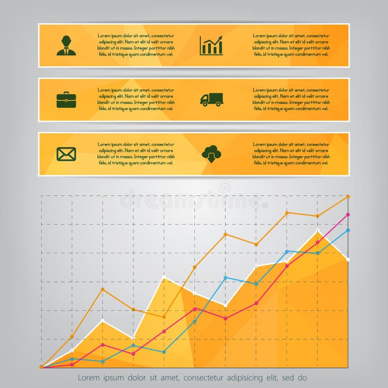 Modern Orange Triangular Style Business Infographics with Busine Stock ...
