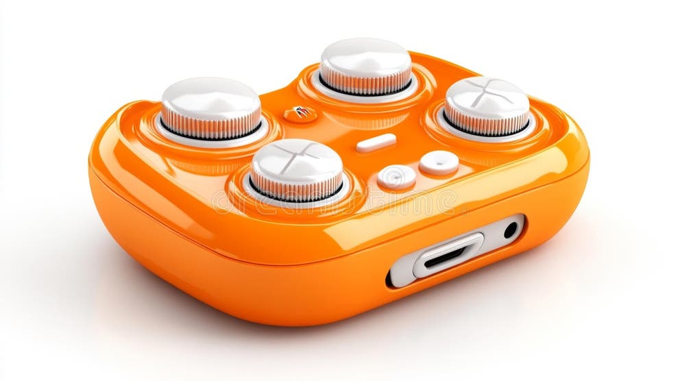 Modern Orange and White Game Controller with Knobs and Buttons Stock ...