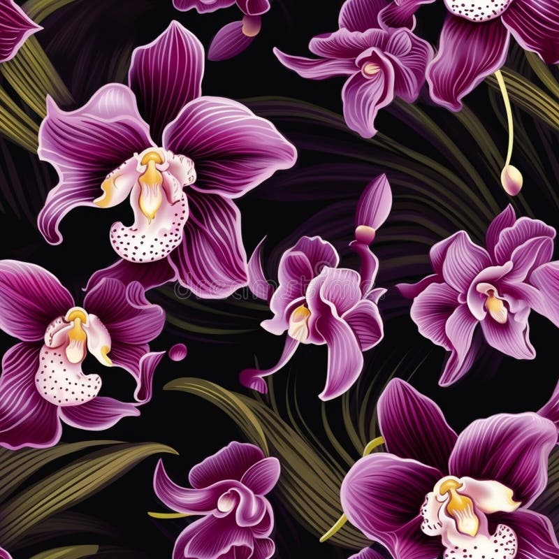 Modern Orchid Pattern for a Sophisticated Feel Stock Illustration ...