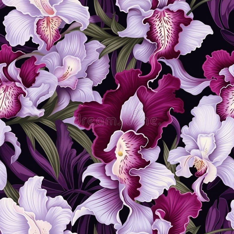 Modern Orchid Pattern for a Touch of Luxury Stock Illustration ...