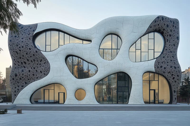 Modern Organic Architecture Unique Building Design Stock Illustration ...