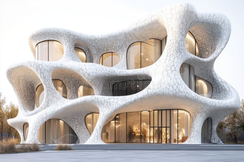 Modern Organic Architecture White Building Design Stock Illustration ...