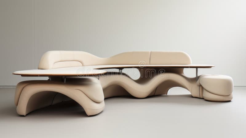 Modern Organic Biomorphic Office Desk Stock Illustration - Illustration ...