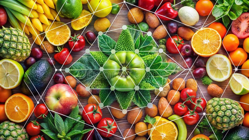 Modern Organic Fruit Vegetable Brand Identity Design Geometric Pattern ...