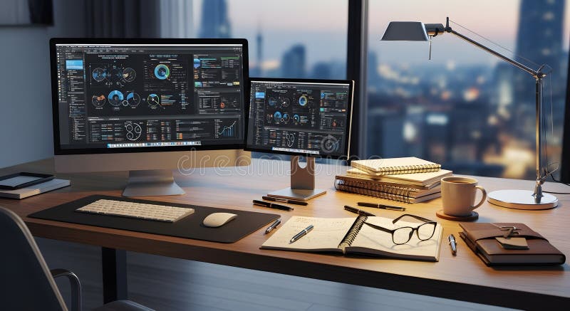 Modern Organized Office Desk Stock Illustrations – 50,693 Modern ...