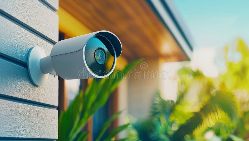 Modern Outdoor Smart Security Camera with Remote Vision Control Mounted ...