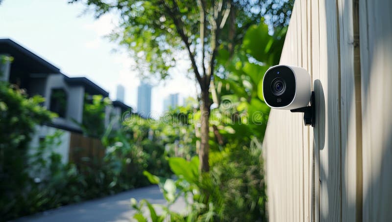 Modern Outdoor Smart Security Camera with Remote Vision Control Mounted ...