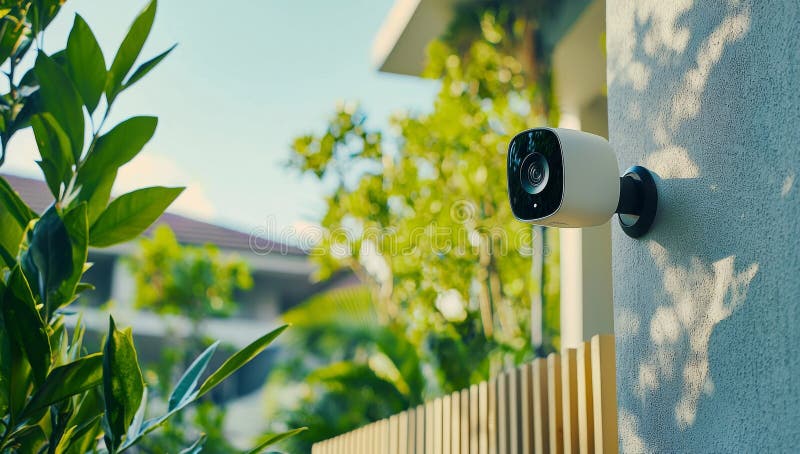 Modern Outdoor Smart Security Camera with Remote Vision Control Mounted ...