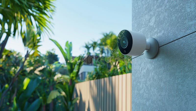 Modern Outdoor Smart Security Camera with Remote Vision Control Mounted ...