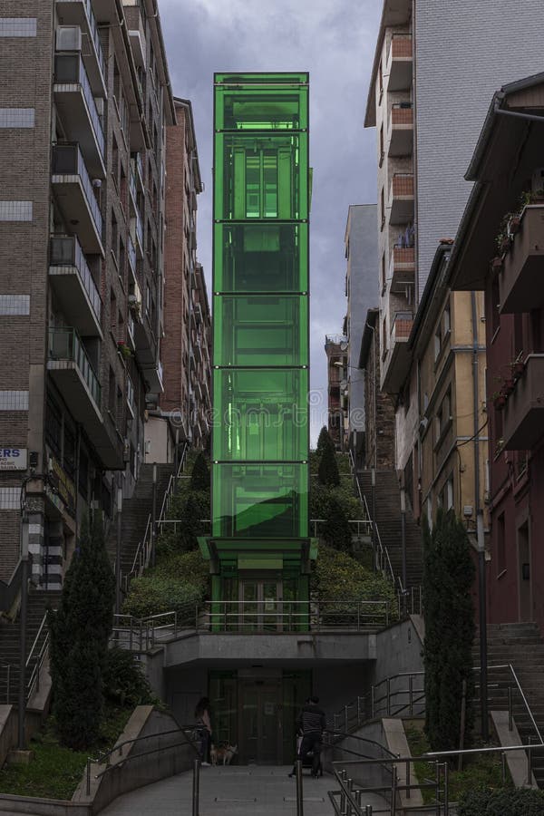 Outdoor Urban Elevator in Basauri, Northern Spain Stock Photo - Image ...