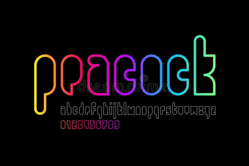 Modern outline font stock vector. Illustration of outline - 267745649