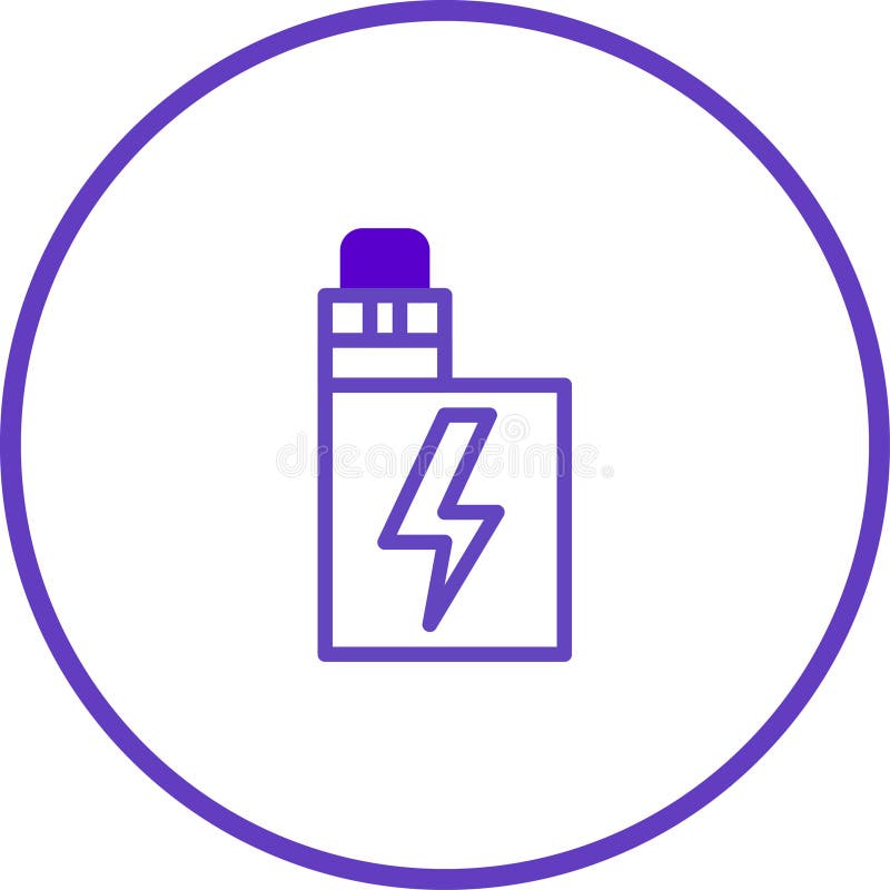 Vaping Device Icon: Modern Outline Design in a Circular Frame for Electronic Cigarette Use Stock ...