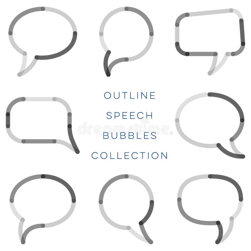 Modern Outline Speech Bubbles Collection Stock Vector - Illustration of ...