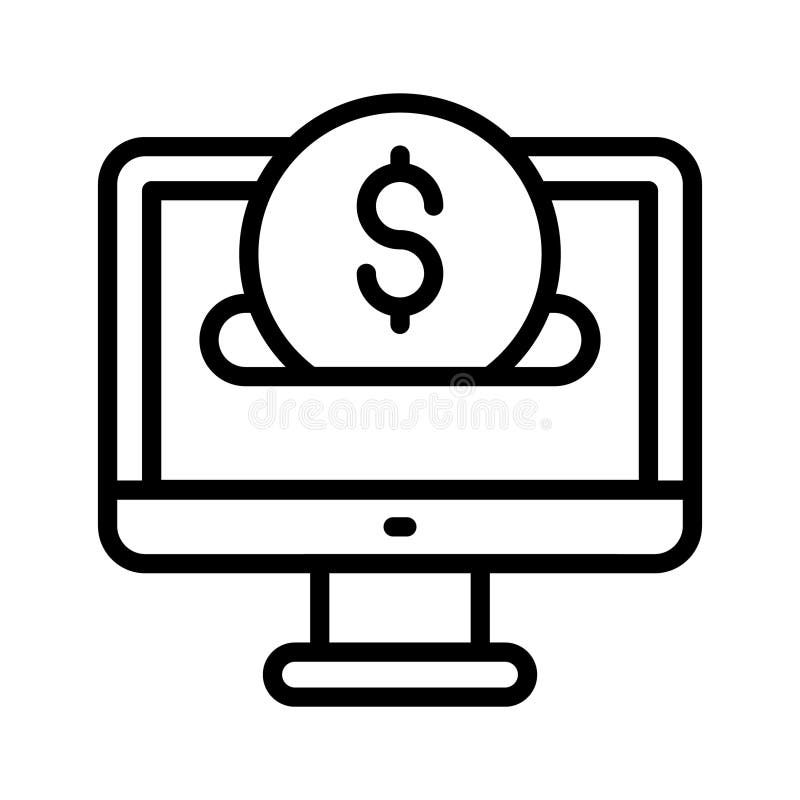 Modern Outline Style Icon Depicting Online Earning Stock Illustration ...