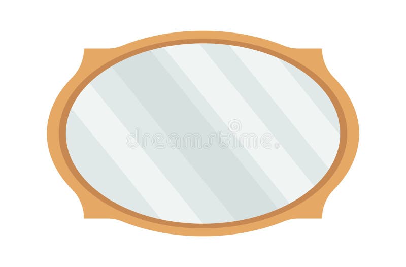 Modern Oval Decorative Wall Mirror Flat Icon Stock Vector ...