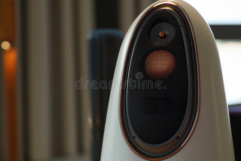 Modern Oval Shaped Hifi Speaker Standing on the Floor Stock Image ...