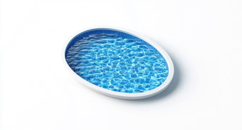 Modern Oval Swimming Pool with Clear Water Stock Illustration ...
