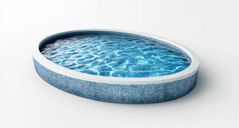 Modern Oval Swimming Pool with Clear Water Stock Illustration ...