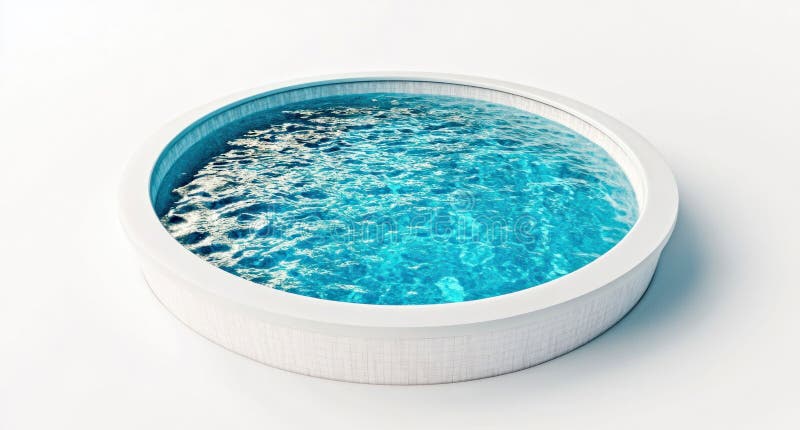 Modern Oval Swimming Pool with Clear Water Stock Illustration ...