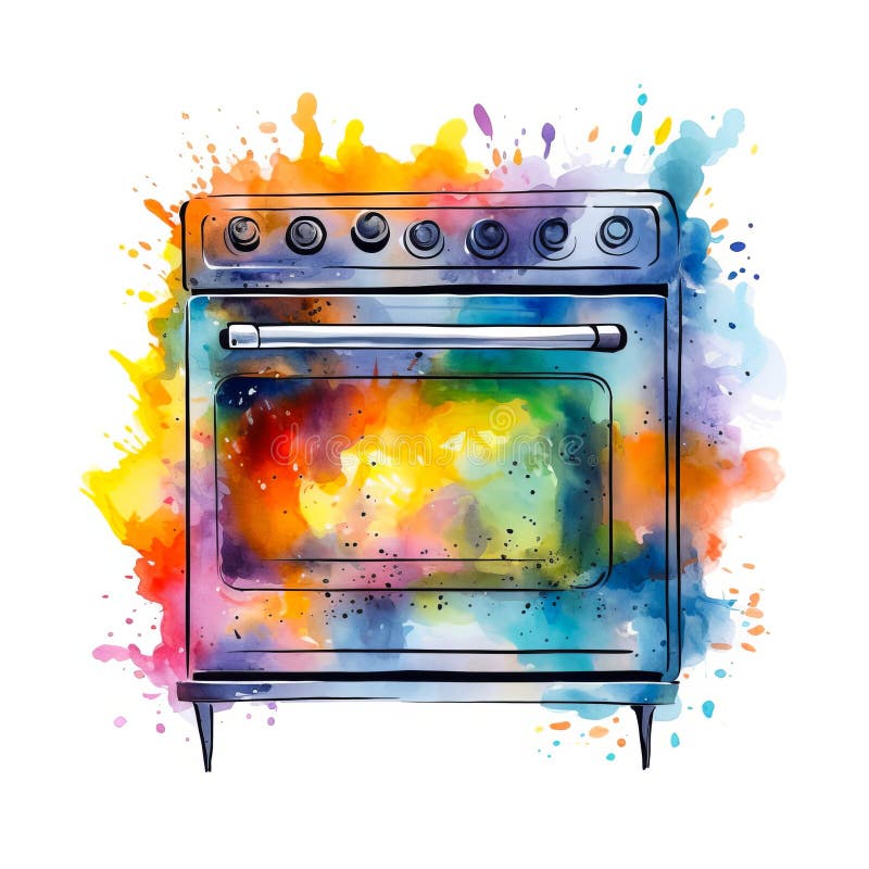 Modern Oven Kitchen Appliance Square Illustration. Stock Illustration ...