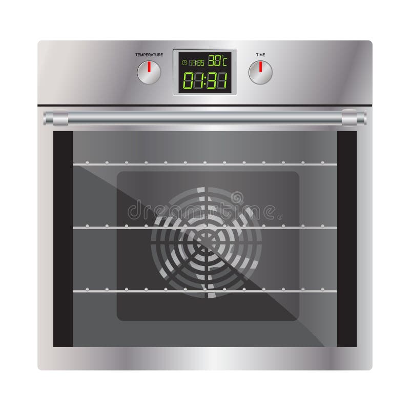 Modern Electric Oven Silver Color and Extractor Hood. Stock Vector ... Modern Electric Oven Silver Color and Extractor Hood. Stock Vector ...