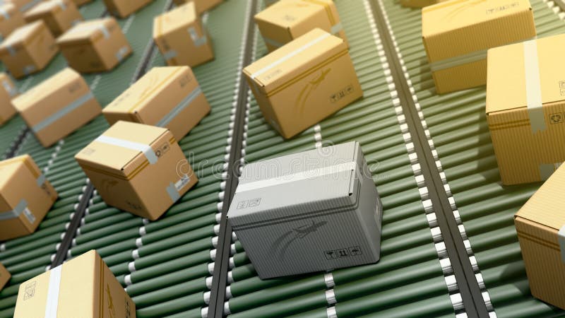 Modern Packages Delivery Packaging Service and Parcels Transport Stock ...