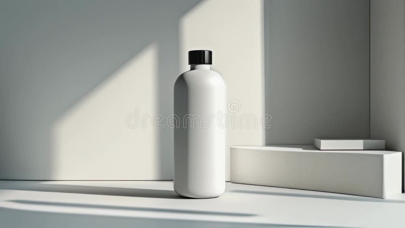Modern Packaging: Clean White Plastic Bottle with Liquid, 3D ...
