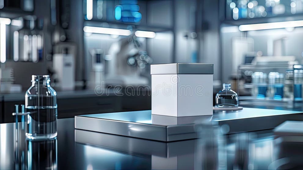 A Modern Packaging Mockup Positioned in a High-tech Laboratory ...