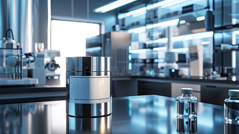A Modern Packaging Mockup Positioned in a High-tech Laboratory ...