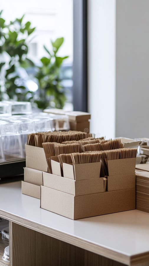 A Modern Packaging Station Using Biodegradable Materials Like ...