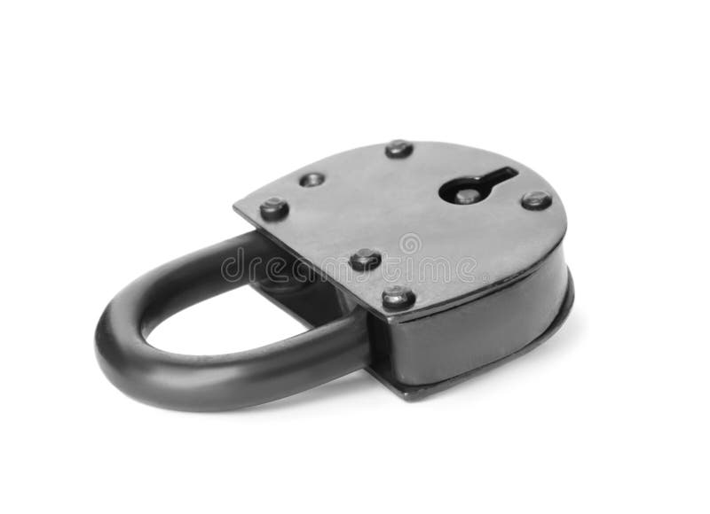 Modern Padlock Isolated on White. Safety and Protection Stock Image ...