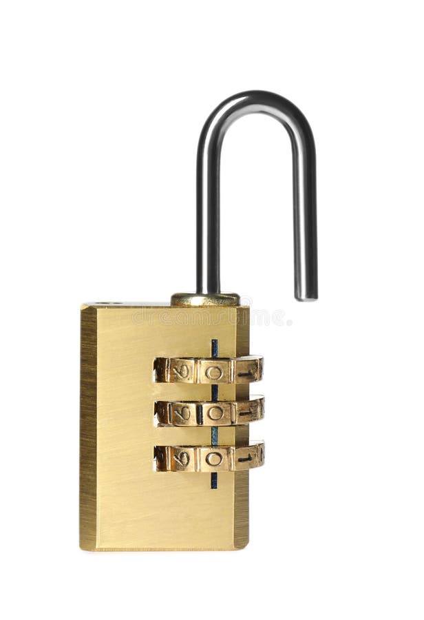 Modern Padlock Isolated on White. Safety and Protection Stock Photo ...
