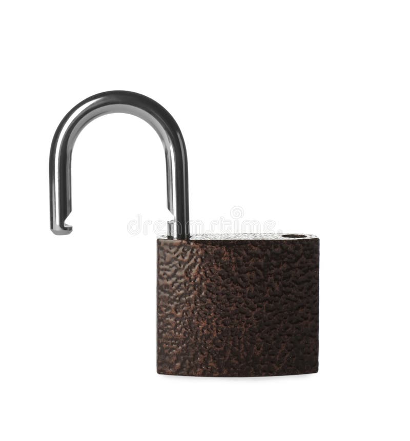 Modern Padlock Isolated on White. Safety and Protection Stock Photo ...