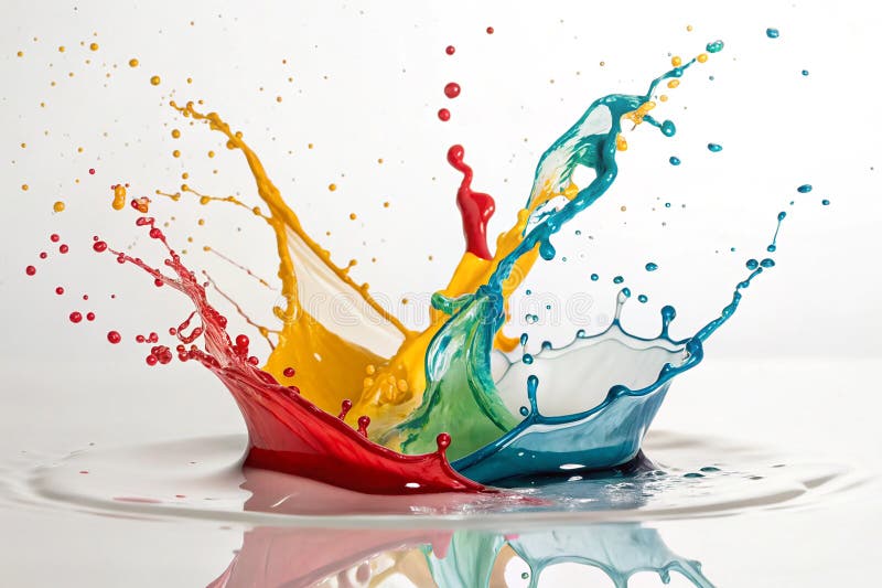 Modern Paint Splash Design with Fluid Movement on White Background ...