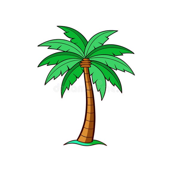 Modern Palm Tree Design with Bold Features Stock Image - Illustration ...