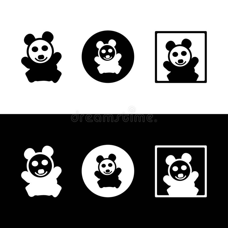 Modern Panda Logo Design Illustration Stock Vector - Illustration of ...