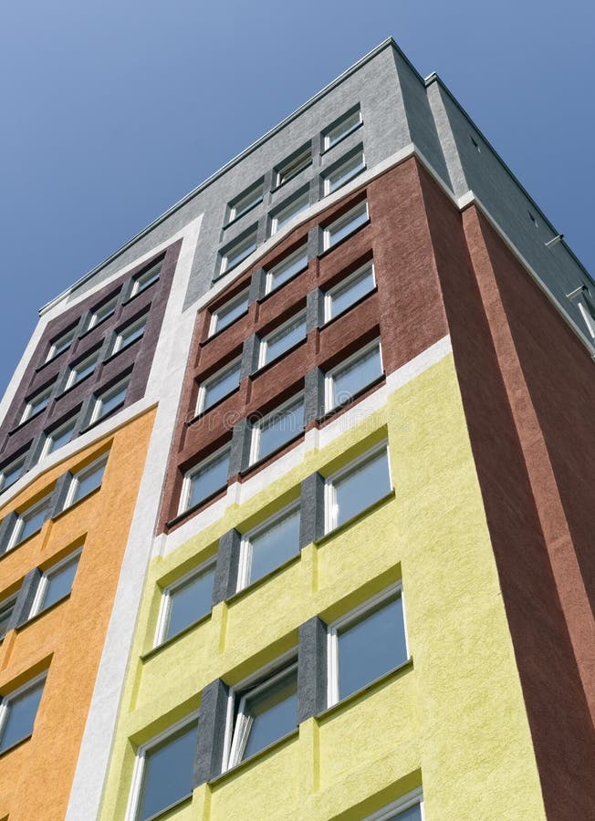 Modern Panel Apartment Building Stock Photo - Image of window, facade ...