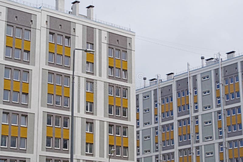 Modern Panel Apartment Building Stock Photo - Image of house, building ...