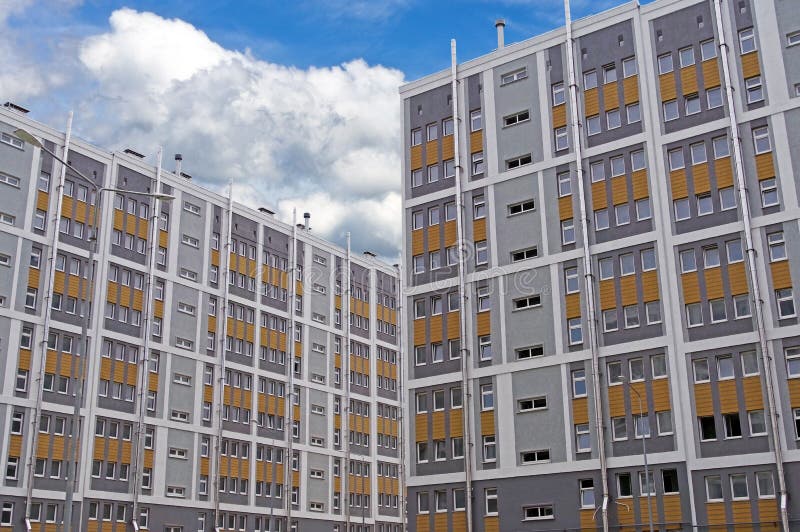 Modern Panel Apartment Building Stock Image - Image of design ...