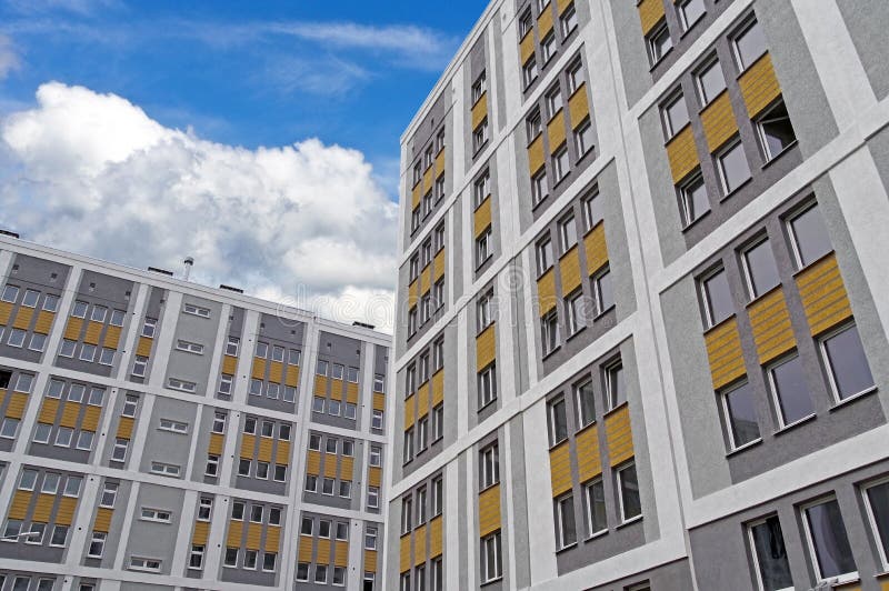 Modern Panel Apartment Building Stock Image - Image of city ...