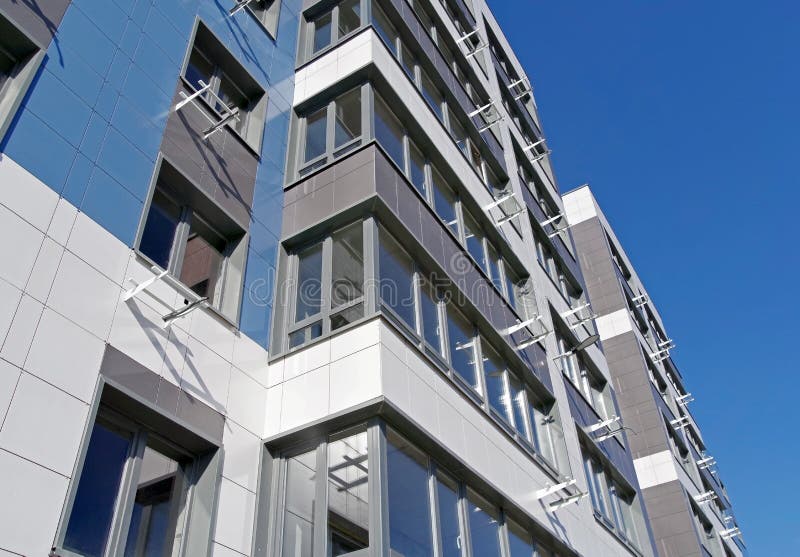 Modern Panel Apartment Building Stock Image - Image of city, white ...