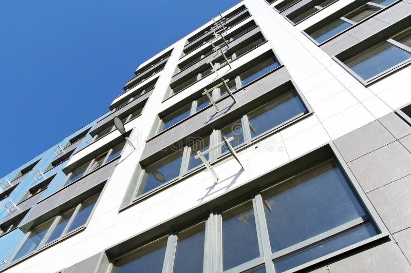 Modern Panel Apartment Building Stock Image - Image of sunny, building ...