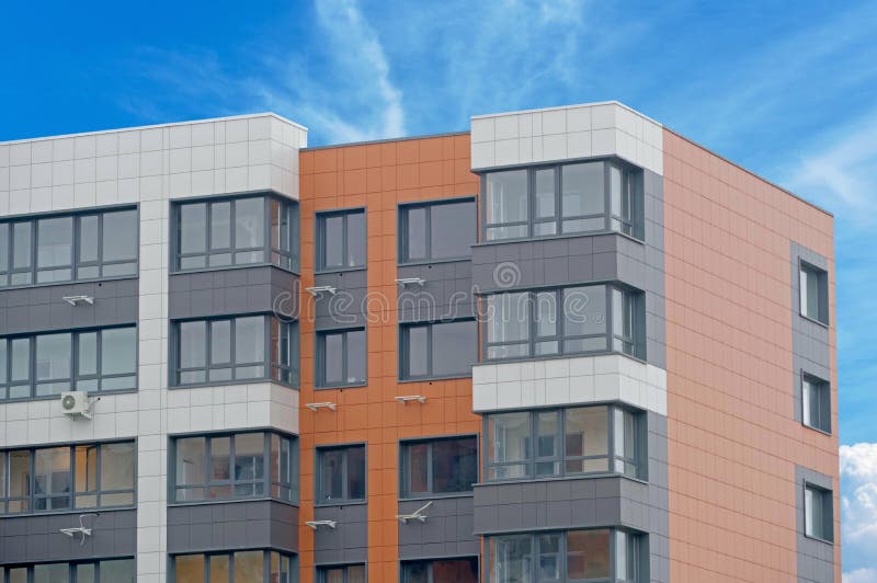 Modern Panel Apartment Building Stock Image - Image of white, urban ...